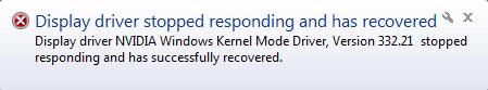 [Solved] Nvidia Display driver stopped working and has recovered ...