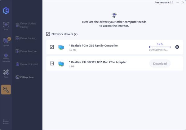 Offline Scan - Driver Easy