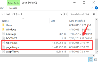 hiberfil.sys and pagefile.sys High Local Disk Usage on Windows 10/7 ...
