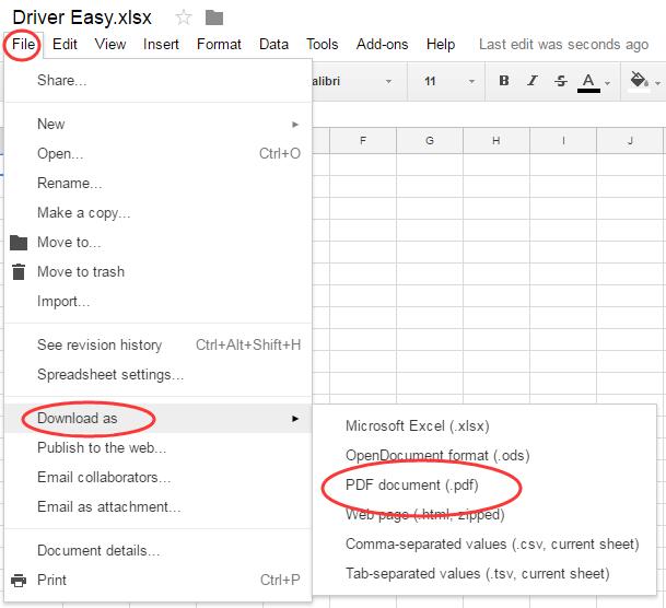 Convert Excel to PDF Easily & Freely - Driver Easy