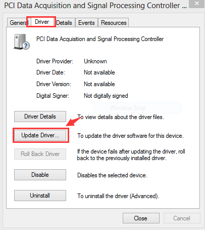 [Solved] PCI Data Acquisition and Signal Processing Controller Missing ...