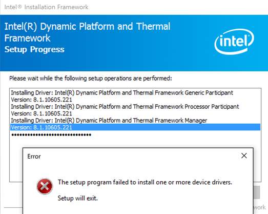 Intel Dynamic Platform and Thermal Framework (DPTF) Driver Install Failed [Solved] - Driver Easy
