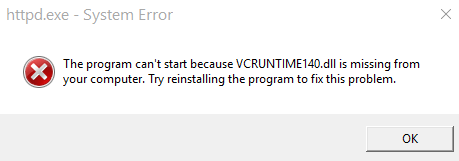 VCRUNTIME140.dll missing, program can't start on Windows 10 [Solved ...