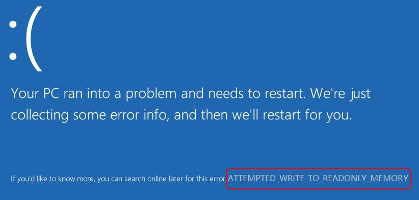 Solved: Attempted_Write_To_Readonly_Memory Blue Screen Error - Driver Easy