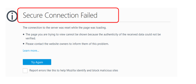 Secure Connection Failed no matter what site. : r/TOR