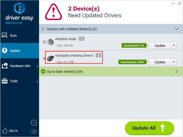 Fix Synaptics Touchpad Not Scrolling Issue in Windows 10 - Driver Easy