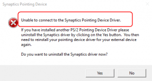 [Solved] Unable to connect to the Synaptics Pointing Device Driver - Driver Easy