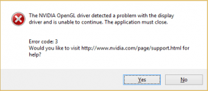 [Solved] NVIDIA OpenGL Driver Error Code 3 - Driver Easy