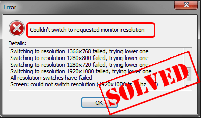 Couldn't switch to requested monitor resolution [Solved] - Driver Easy