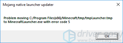 FIX Minecraft Error Code 5 - Driver Easy