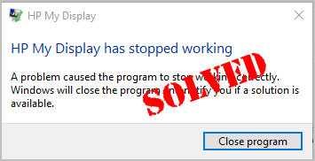 HP My Display has stopped working [SOLVED] - Driver Easy