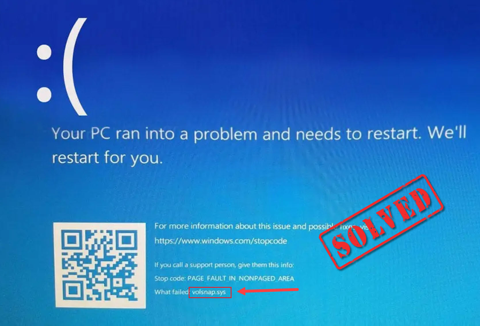 [SOLVED] Volsnap.sys Blue Screen Errors (BSOD) in Windows - Driver Easy