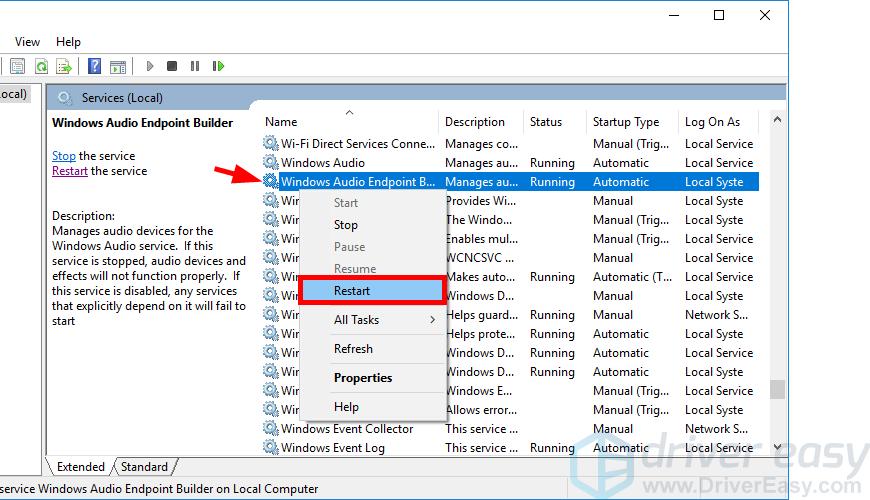 One or more audio service isn't running [Solved] - Driver Easy