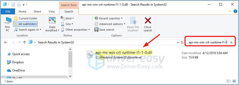 [SOLVED] api-ms-win-crt-runtime-l1-1-0.dll is missing - Driver Easy