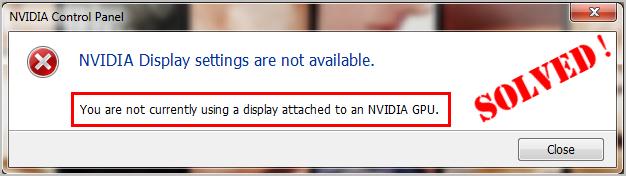 Easy To Fix You are not currently using a display attached to an NVIDIA GPU. - Driver Easy