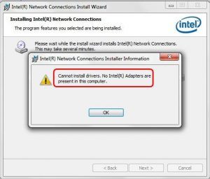 [Solved] Cannot install drivers. No Intel(R) Adapters are present in ...