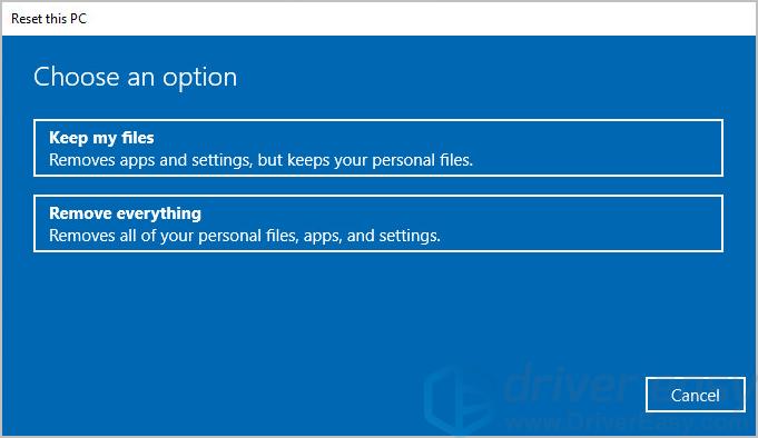 Reset this PC Windows 10 - When & How to Use It - Driver Easy