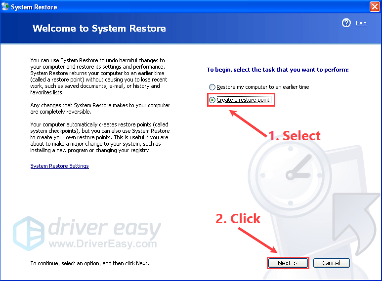 How to Create a Restore Point in Windows XP - Driver Easy