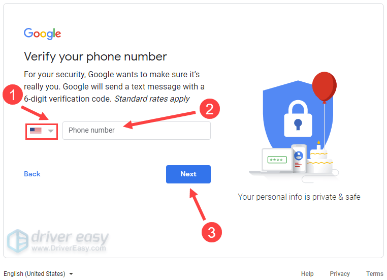 Create your Google account | step by step - Driver Easy
