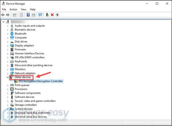 PCI Encryption/Decryption Controller Driver Issues [Fixed] - Driver Easy
