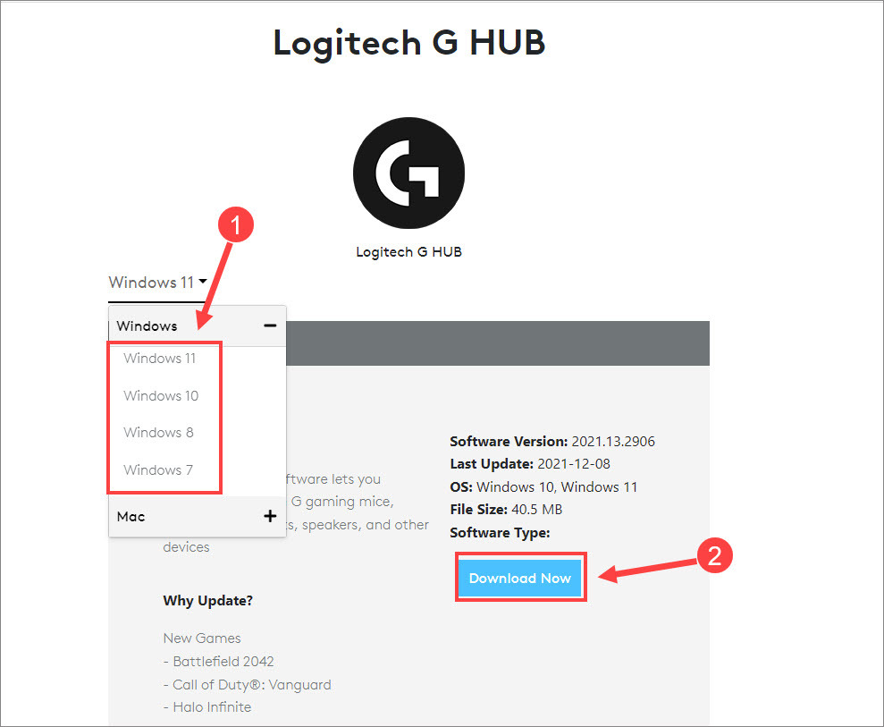 Logitech G Hub Download for Windows 11/10 - Version 2024.03 - Driver Easy