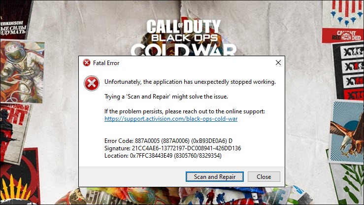 [SOLVED] Black Ops Cold War Error Code 887a0005 - Driver Easy