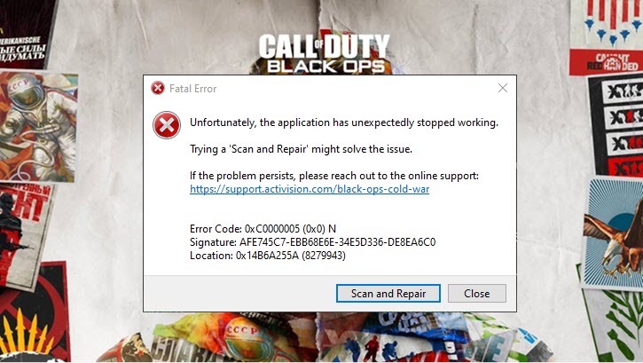 [SOLVED] Black Ops Cold War Error Code 0xc0000005 - Driver Easy
