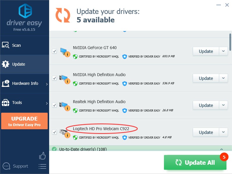 How to Fix Logitech C922 HD Pro Stream Webcam Not Working - Driver Easy