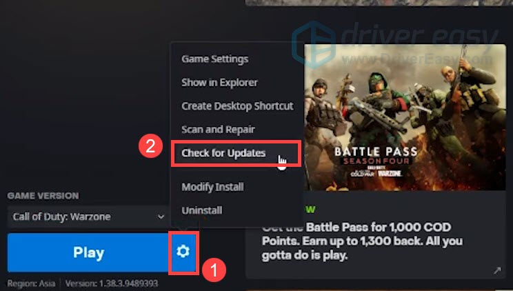 [SOLVED] Warzone Stuck on "Checking for update" - Driver Easy