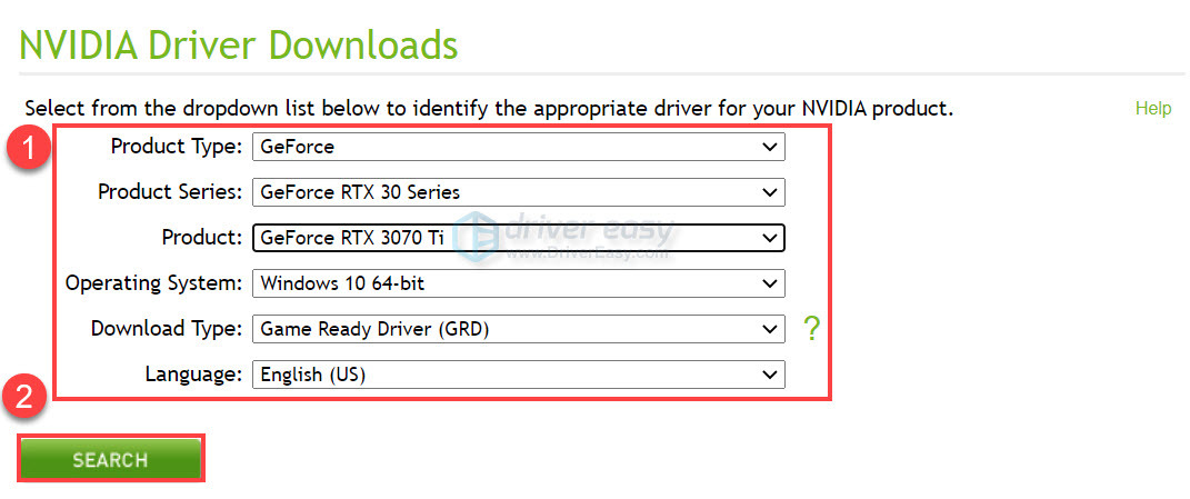 Official GeForce RTX 3070 Ti driver download - Win 10, 8, 7 - Driver Easy