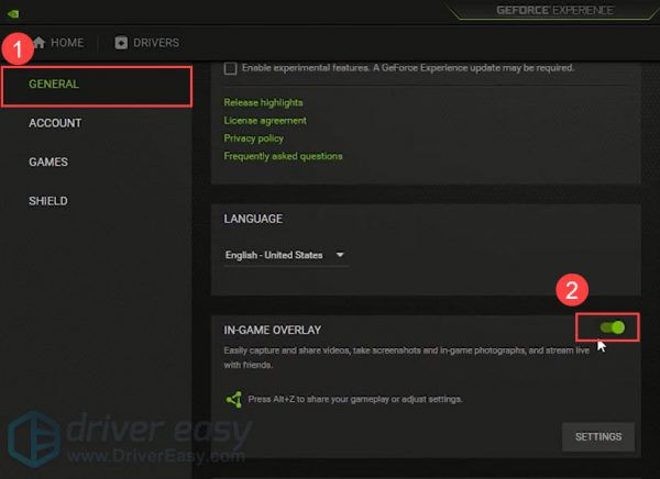 [SOLVED] NVIDIA GeForce Overlay Not Working - Driver Easy