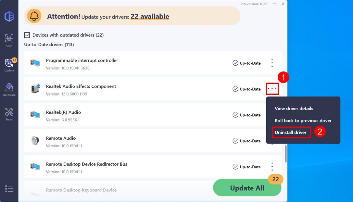 Uninstall driver - Driver Easy