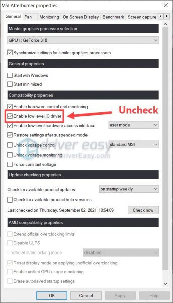 [SOLVED] MSI Afterburner Not Detecting GPU on Windows 10/11 - Driver Easy