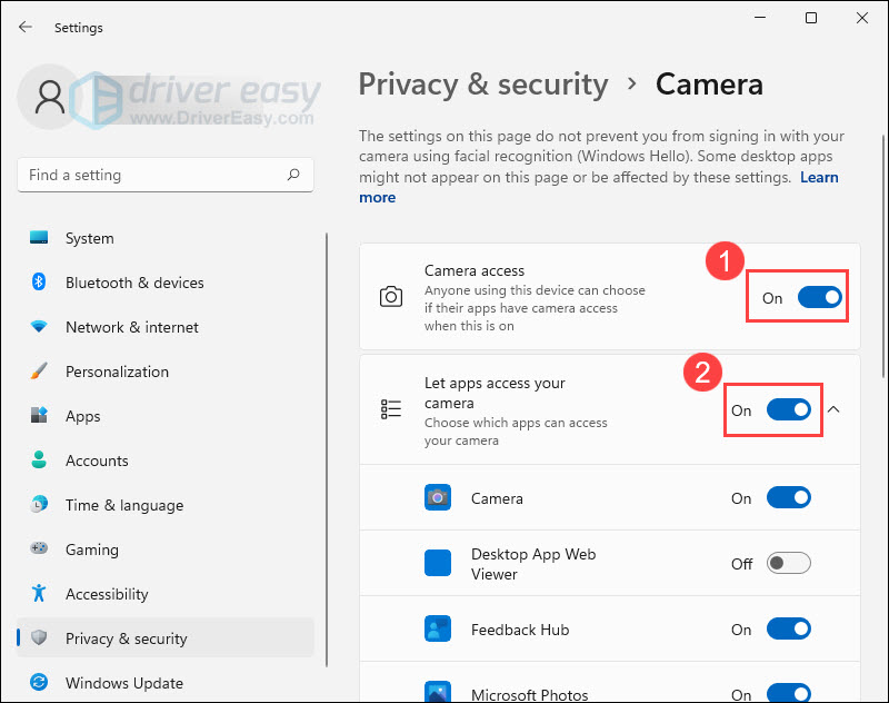 [SOLVED] Camera Not Working on Windows 11 - Driver Easy