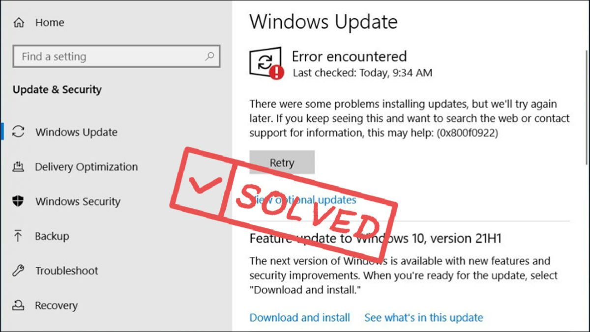 8 Fixes for Windows 10 Update Error Code 0x800f0922 - Driver Easy