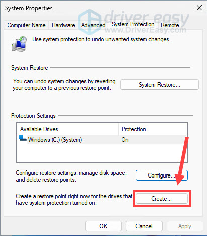 How to Create a Restore Point in Windows 11 - Driver Easy