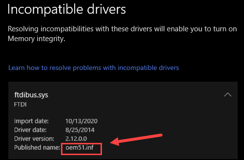 ftdibus sys: Memory Integrity Off Due to Incompatible Drivers - Driver Easy