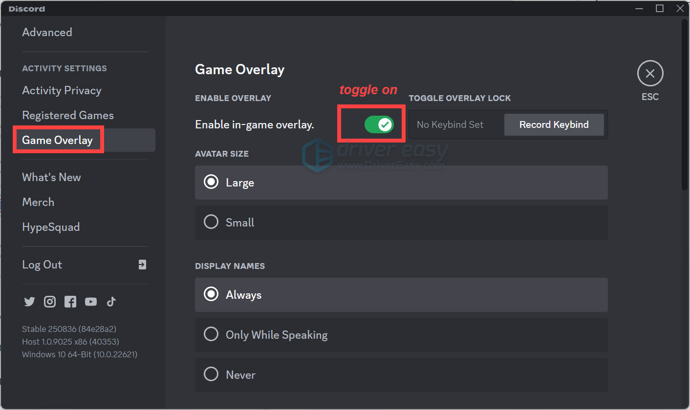 [Solved] | Discord Overlay Not Working | Quickly & Easily! - Driver Easy